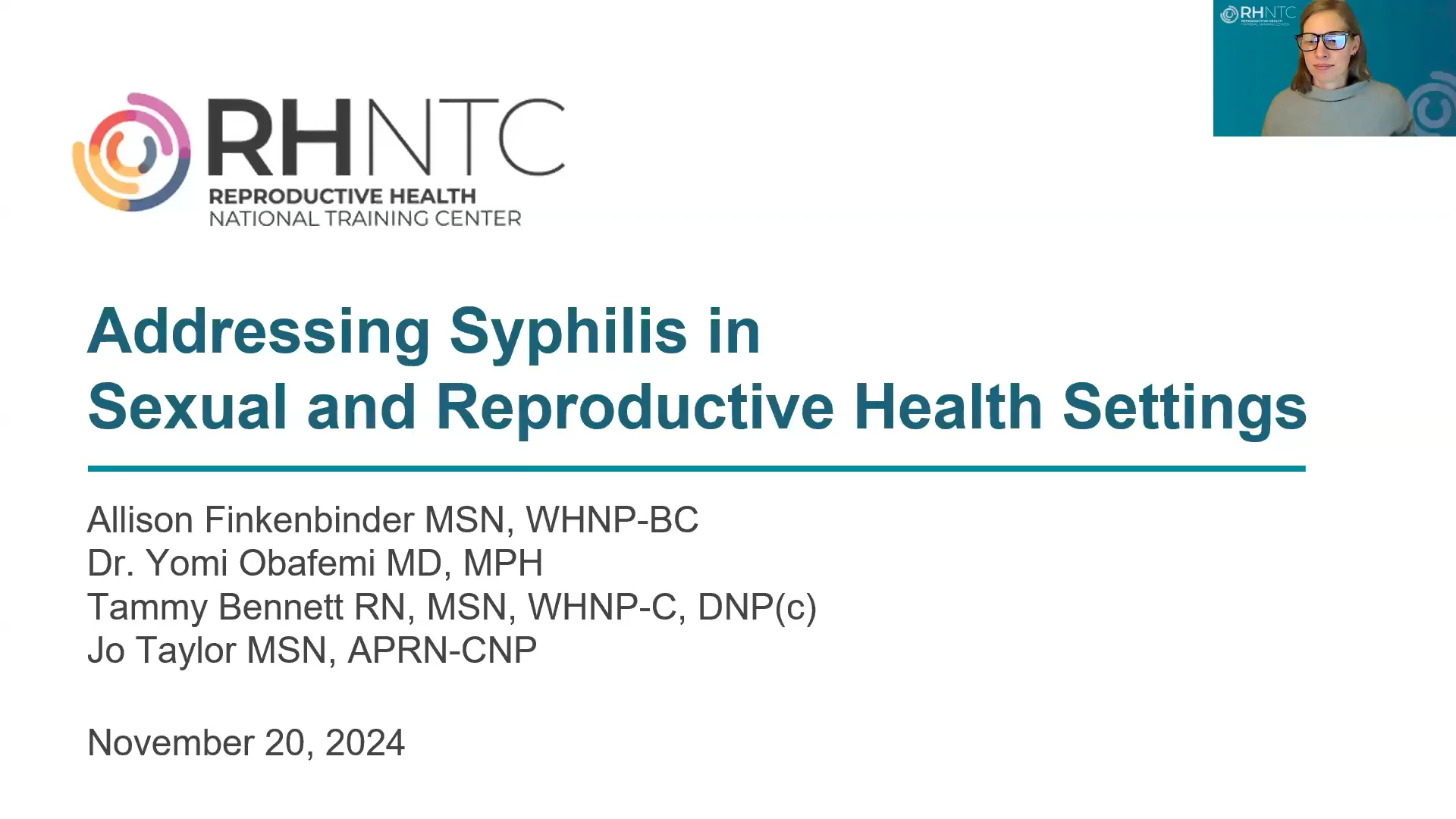 Addressing Syphilis in Sexual and Reproductive Health Settings Webinar ...
