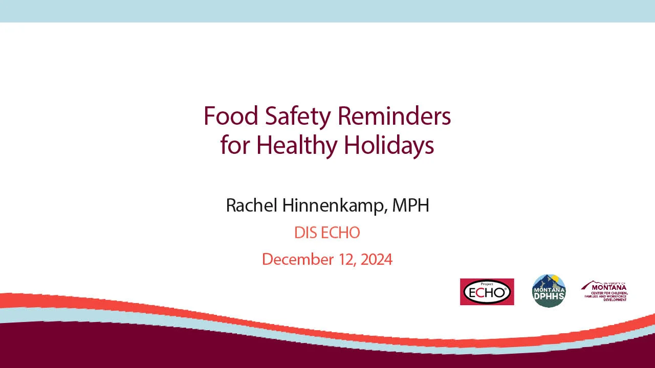 DIS ECHO Food Safety Reminders for Healthy Holidays