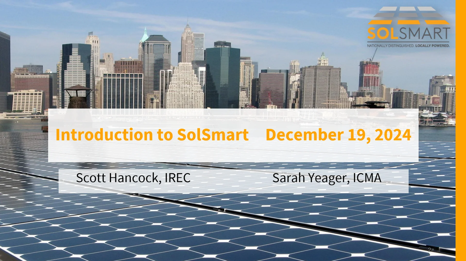 Webinar: Introduction to SolSmart (December 2024)