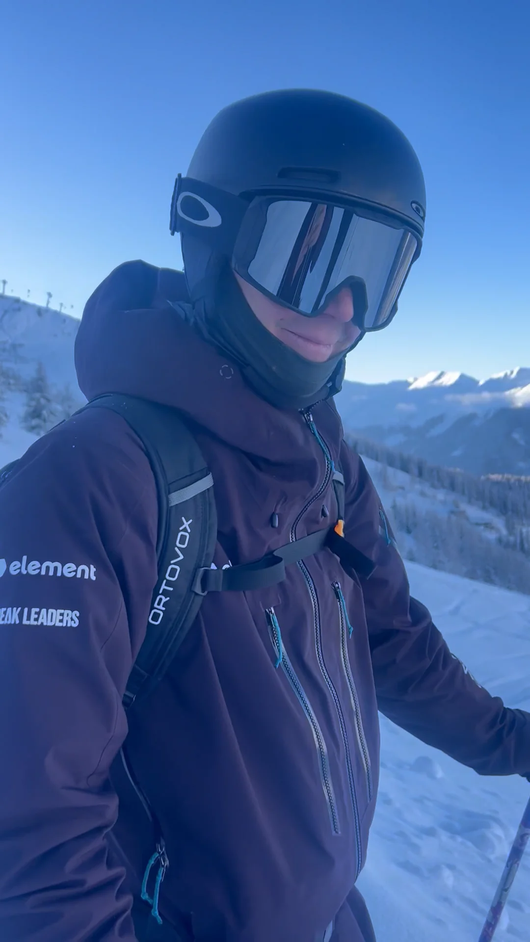 GAP course coach Rob off piste Christmas Eve