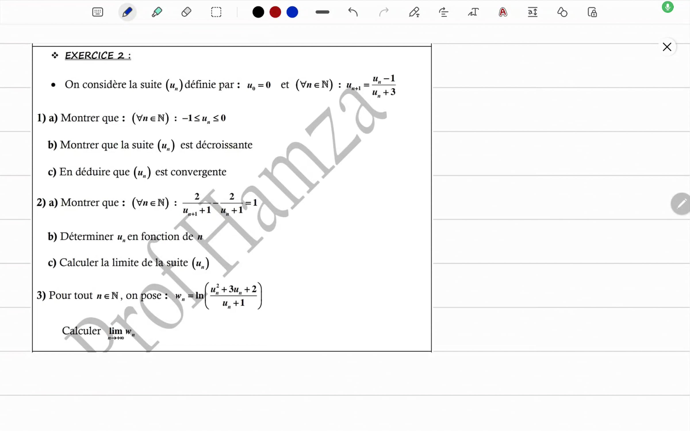 Suite arithmétique ( Exercice 2 )