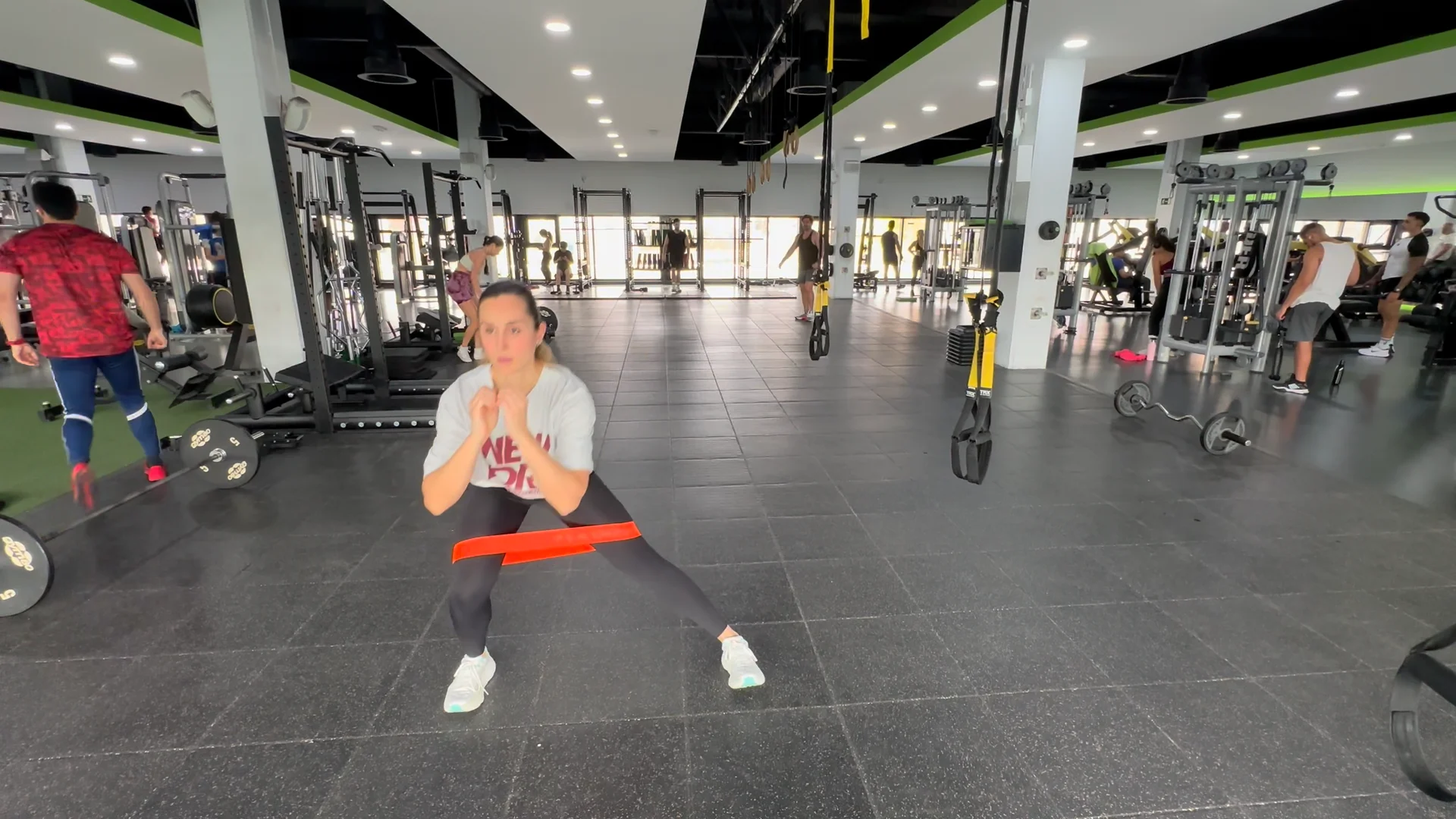 Mini band tick tock lunge