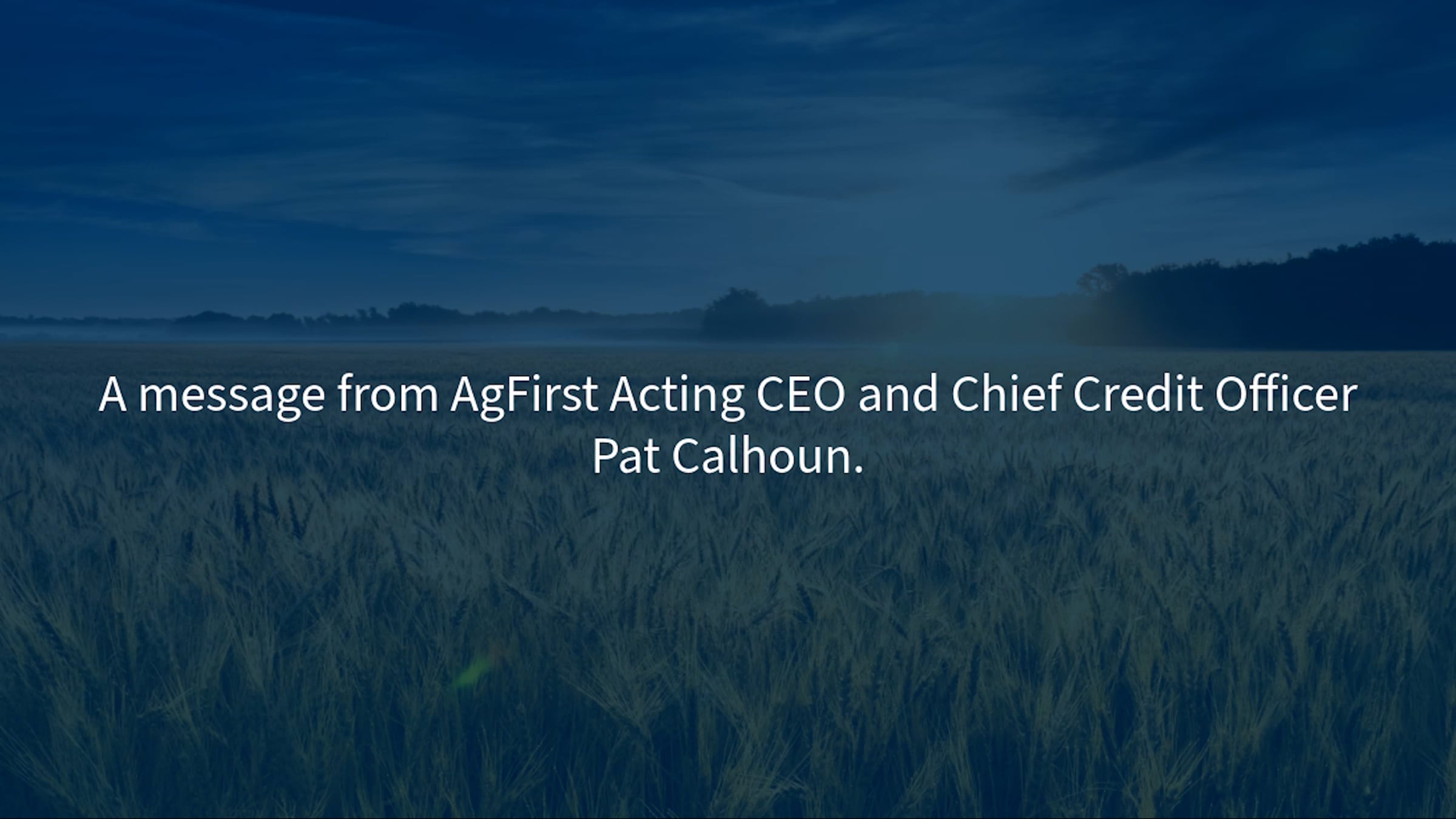 A message from Pat Calhoun