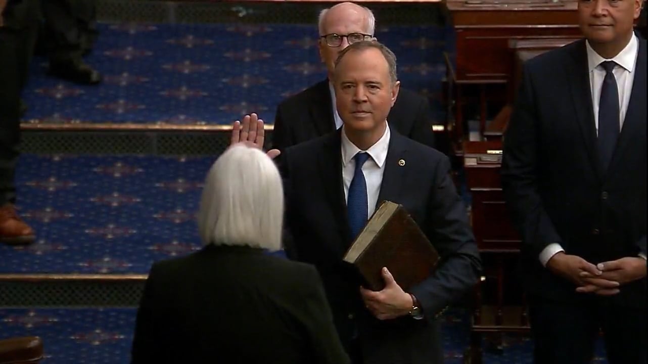 Sen. Adam Schiff - 12/19/24 — Swearing In (full term) on Vimeo