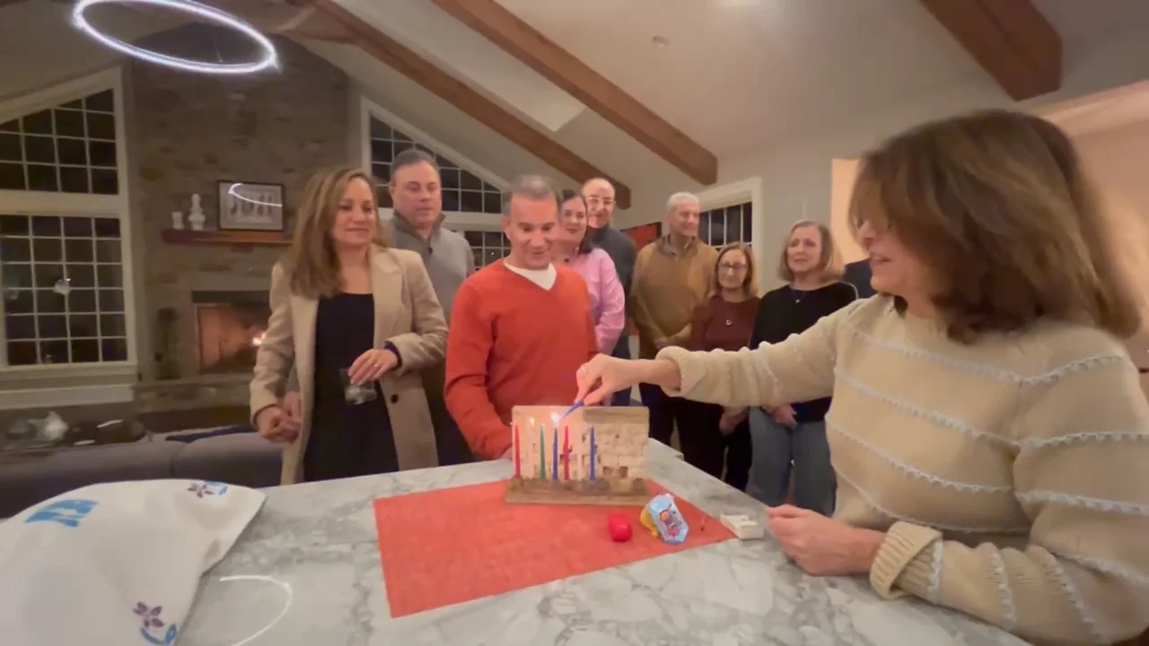 7th night Hanukkah with the Levin, Bryan, Dvorak, Fishman, Schwenderman ...