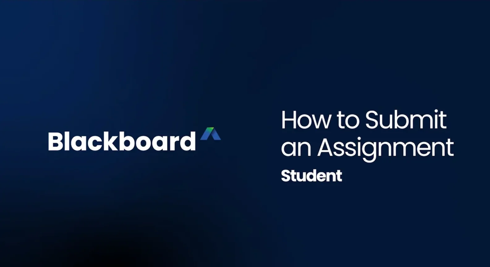 How to Submit an assignment in Blackboard - Students
