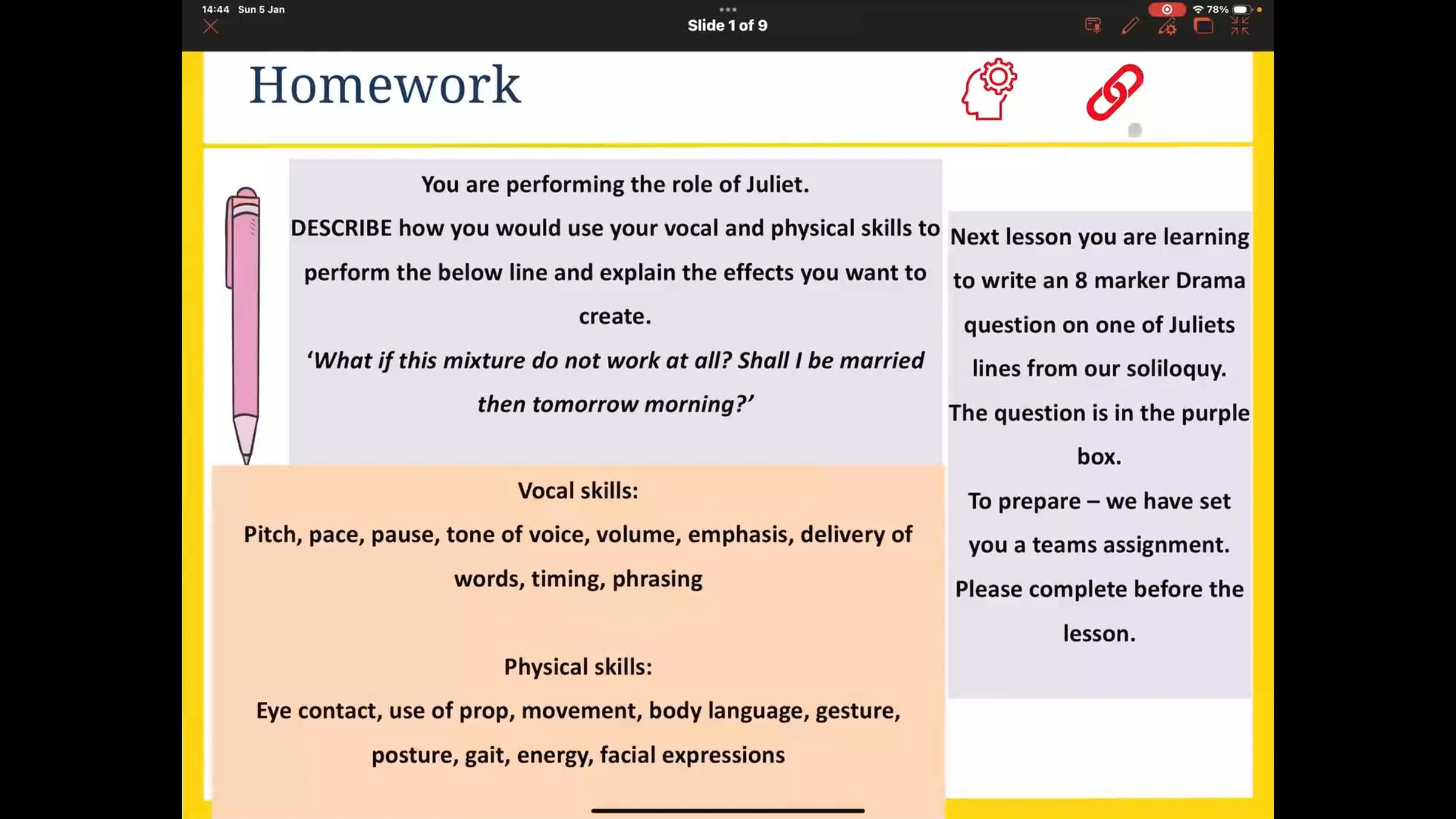 8 Marker Drama Response Romeo and Juliet (Copy)