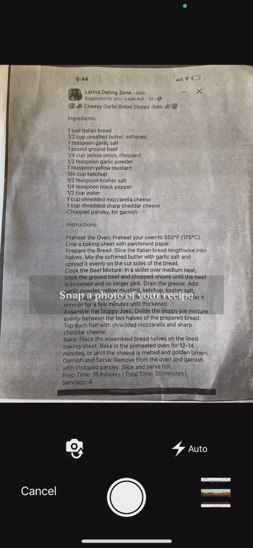 Smart AI Recipe Scan