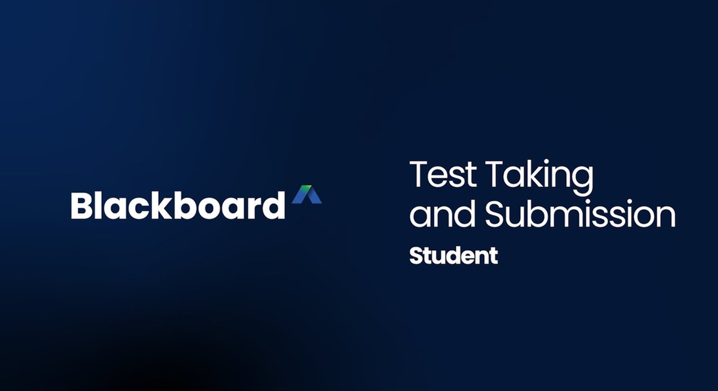 Test Taking and Submission in Blackboard - Students