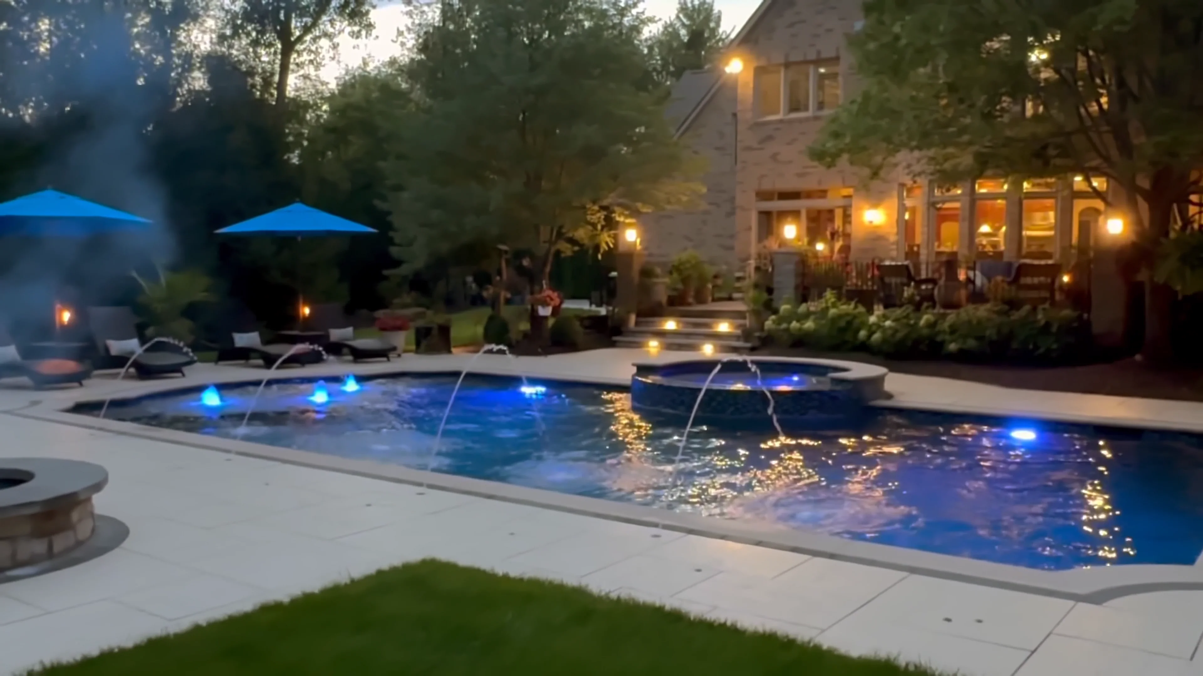 Secluded Poolside Escape with Laminar Jets - Brighton, Michigan