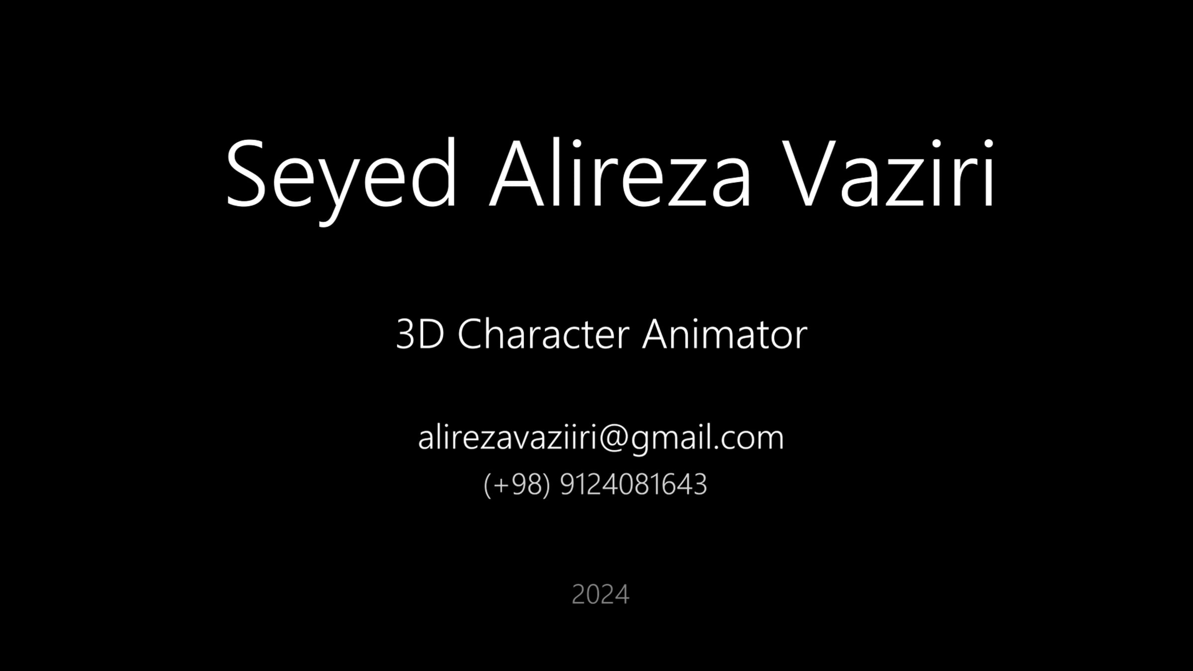 Alireza Vaziri 3D Animation Demo Reel 2024