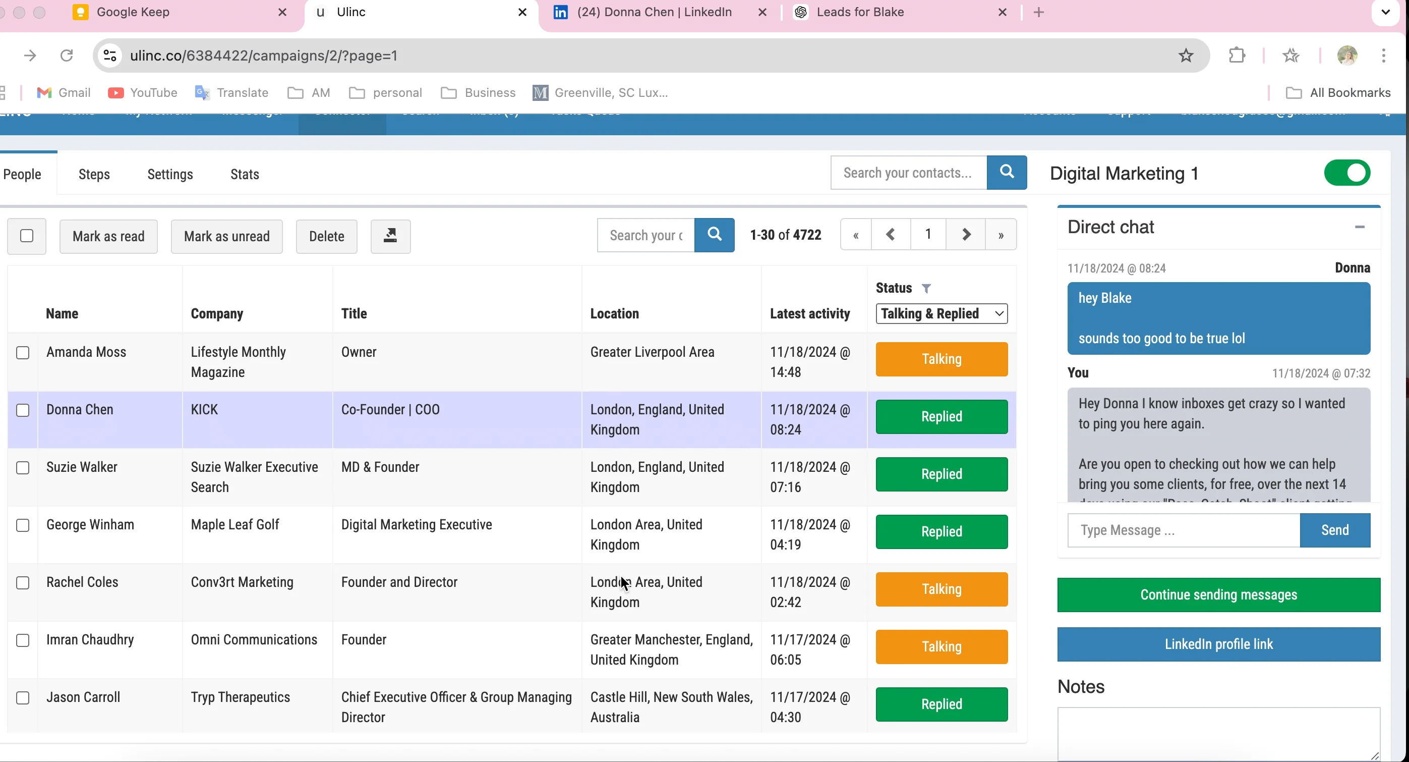 Booking Appointments on LinkedIn Using Chat GPT Example 3:)