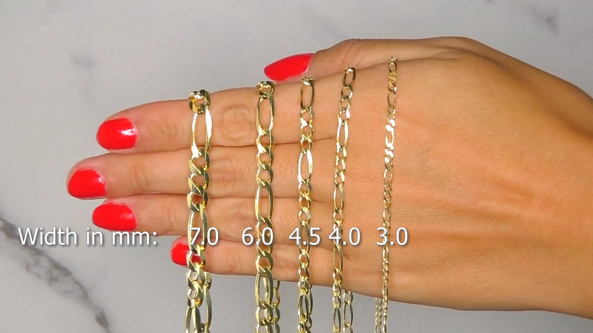 14K Gold Solid Figaro Chain for Men | Lobster Claw Clasp FIPS/14 | Luccello