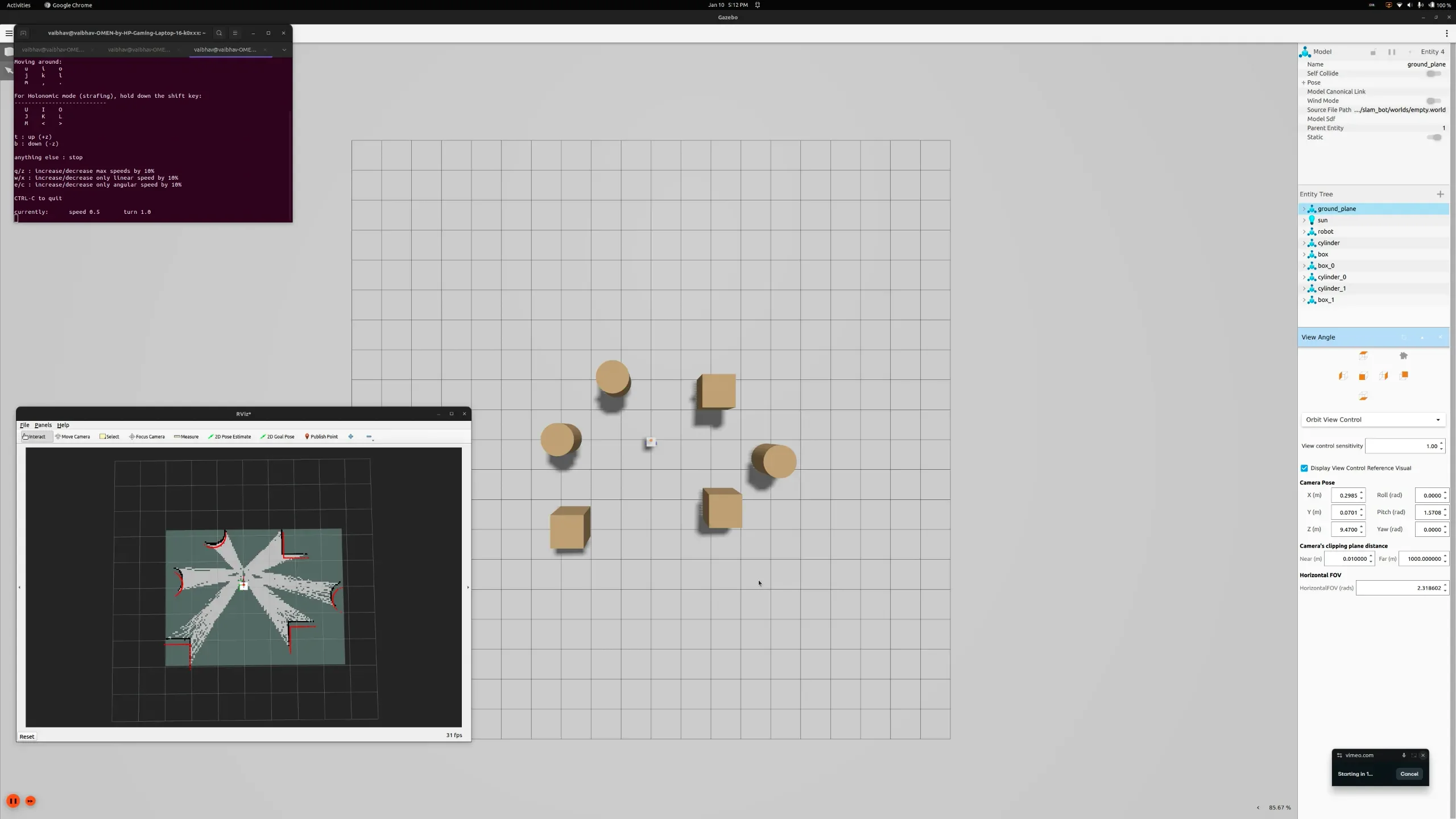 SLAM Robot - Gazebo Simulation