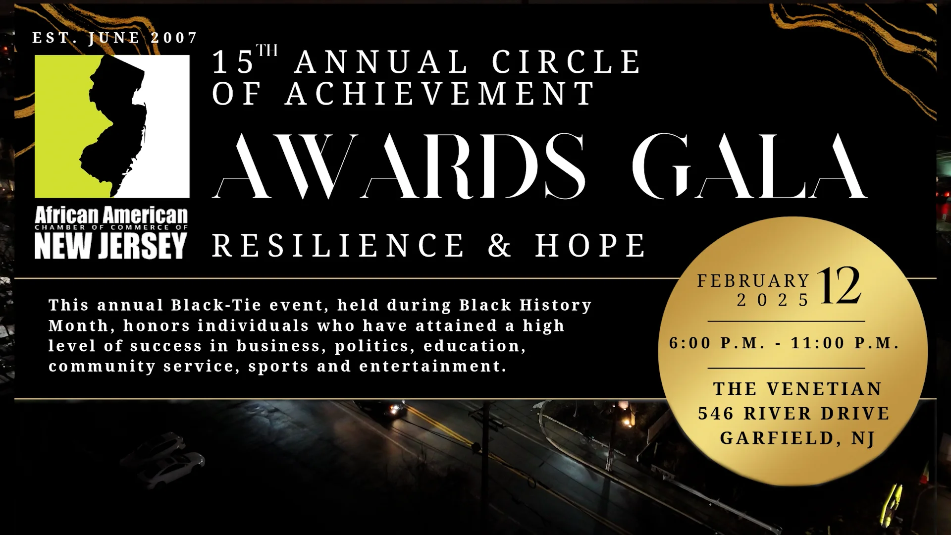AACCNJ 15th ANNUAL AWARDS GALA PROMO (2025)