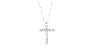 .50 ct. t.w. Lab-Grown Diamond Cross Pendant Necklace in Sterling Silver