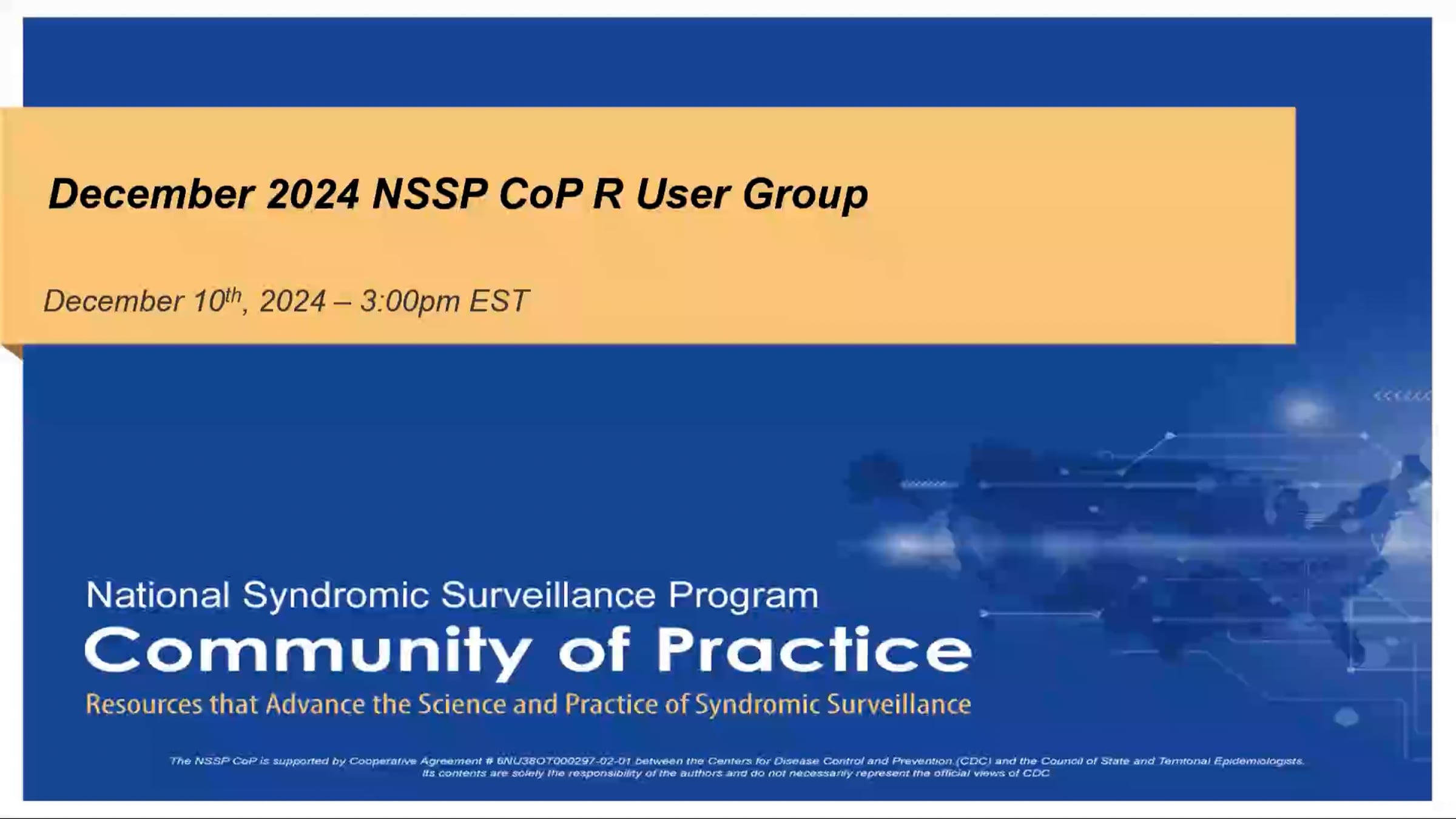 December 2024 NSSP CoP R User Group Monthly Call