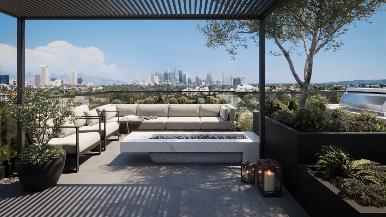 Sunlit Rooftop Terrace 3D Animation