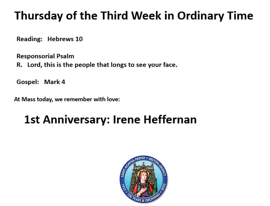 30 Thursday of the Third Week in Ordinary Time