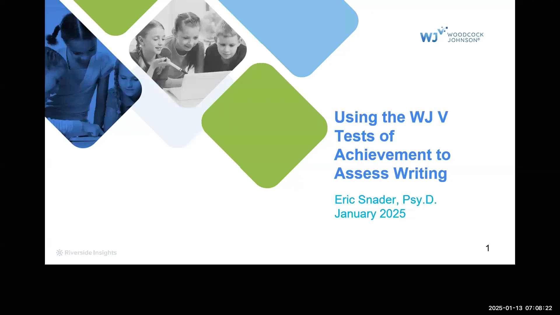 Using the WJ V Tests of Achievement to Assess Writing Webinar 1.16.25