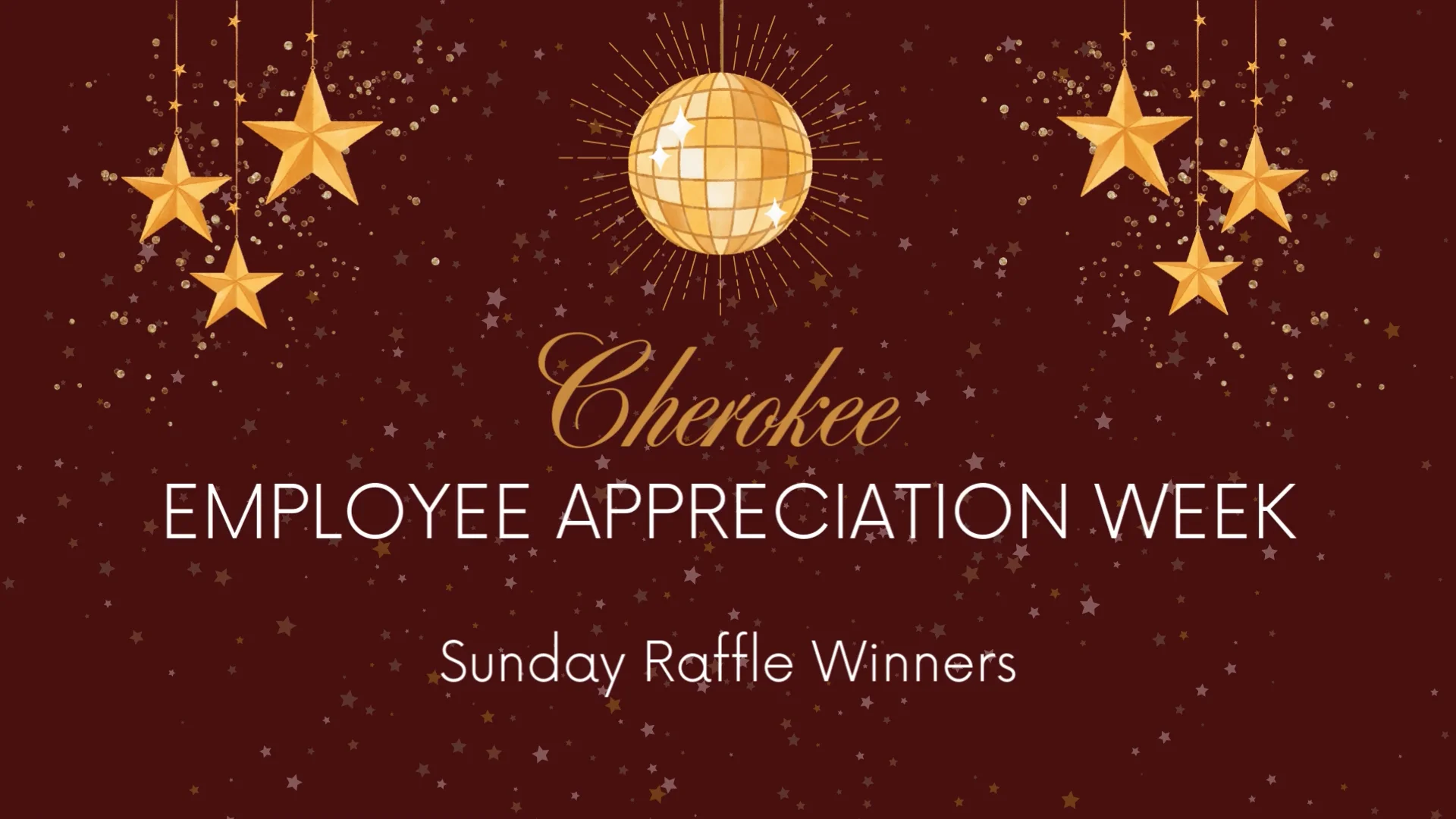 Sunday Raffle Winners