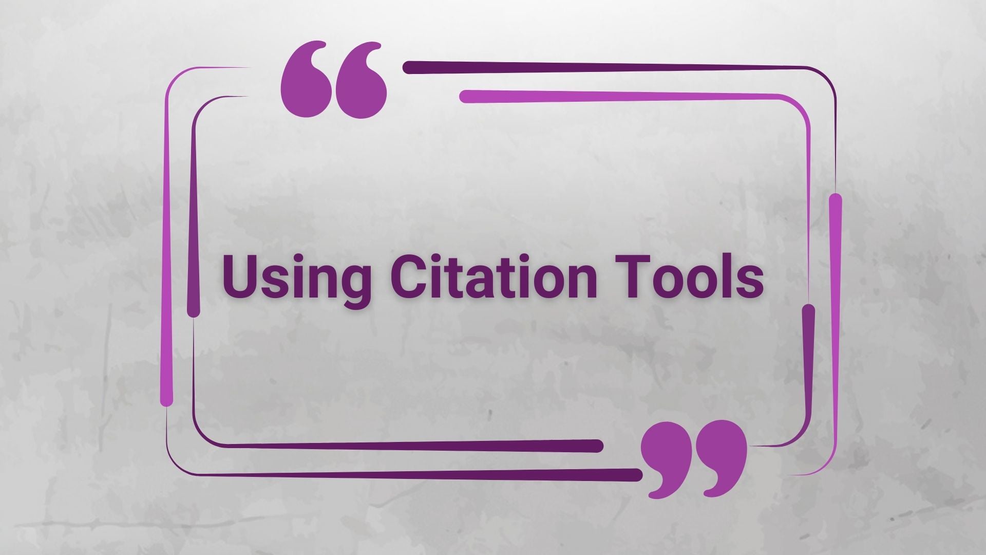 Using Citation Tools