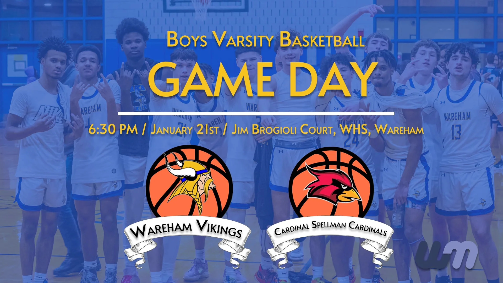 WHS Boys Varsity Basketball - Wareham Vikings vs Cardinal Spellman ...