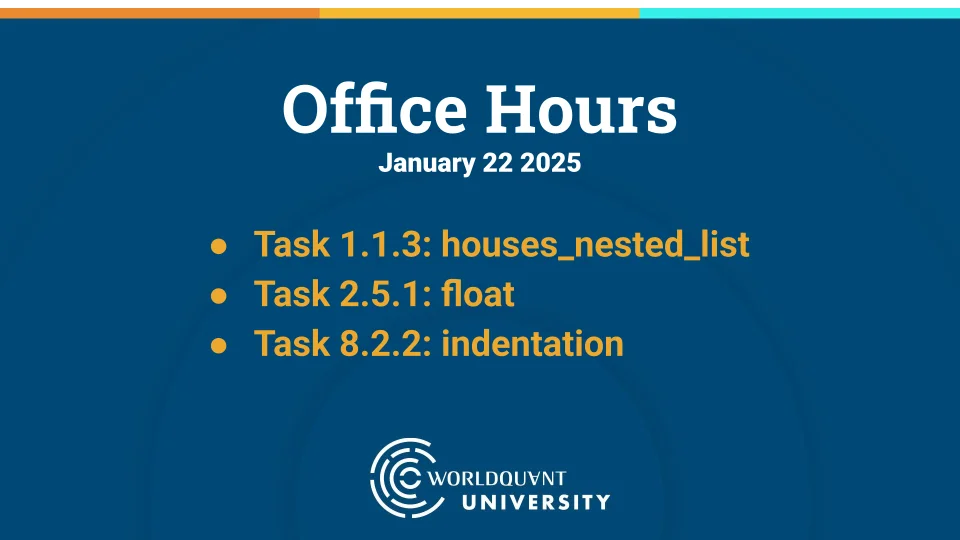 DS Office Hours - January 22 2025