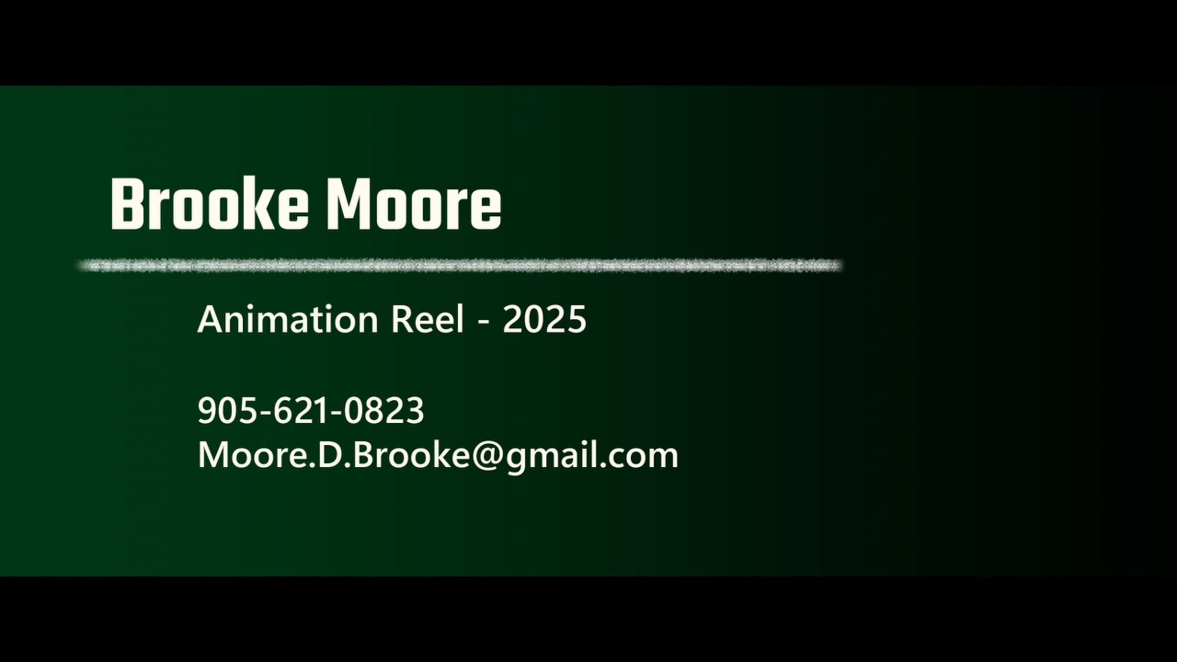Brooke Moore Animation Demo Reel 2025