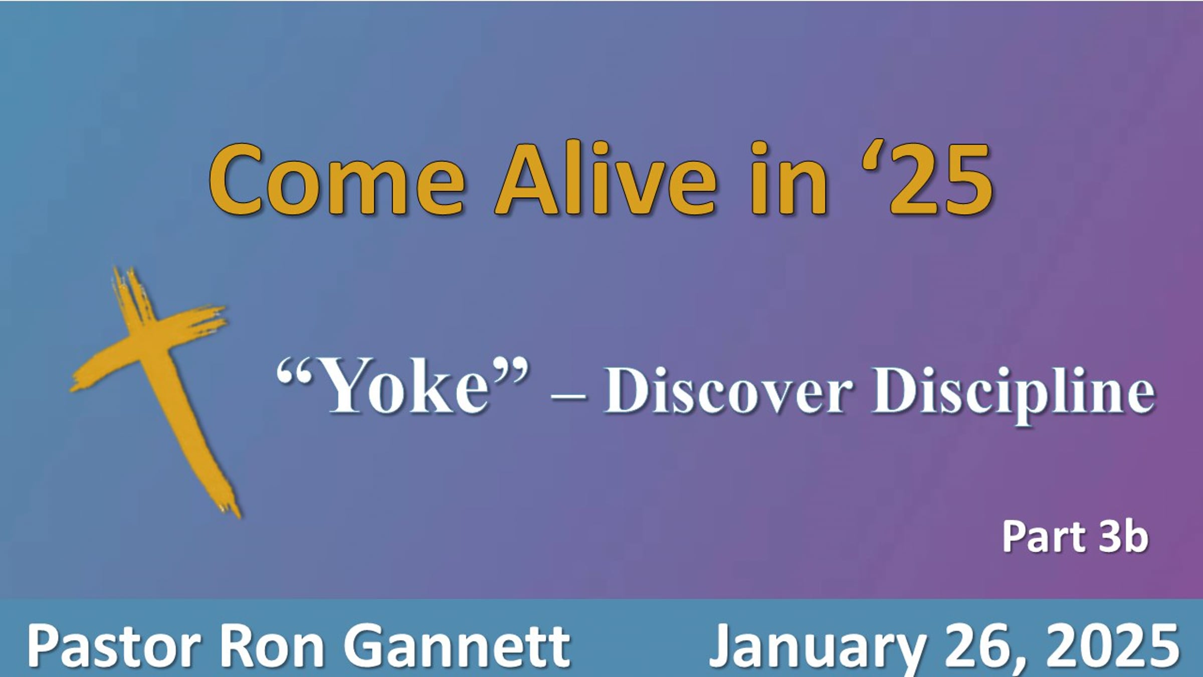 2025-01-26 Come Alive in '25 Part 3b - Ron Gannett