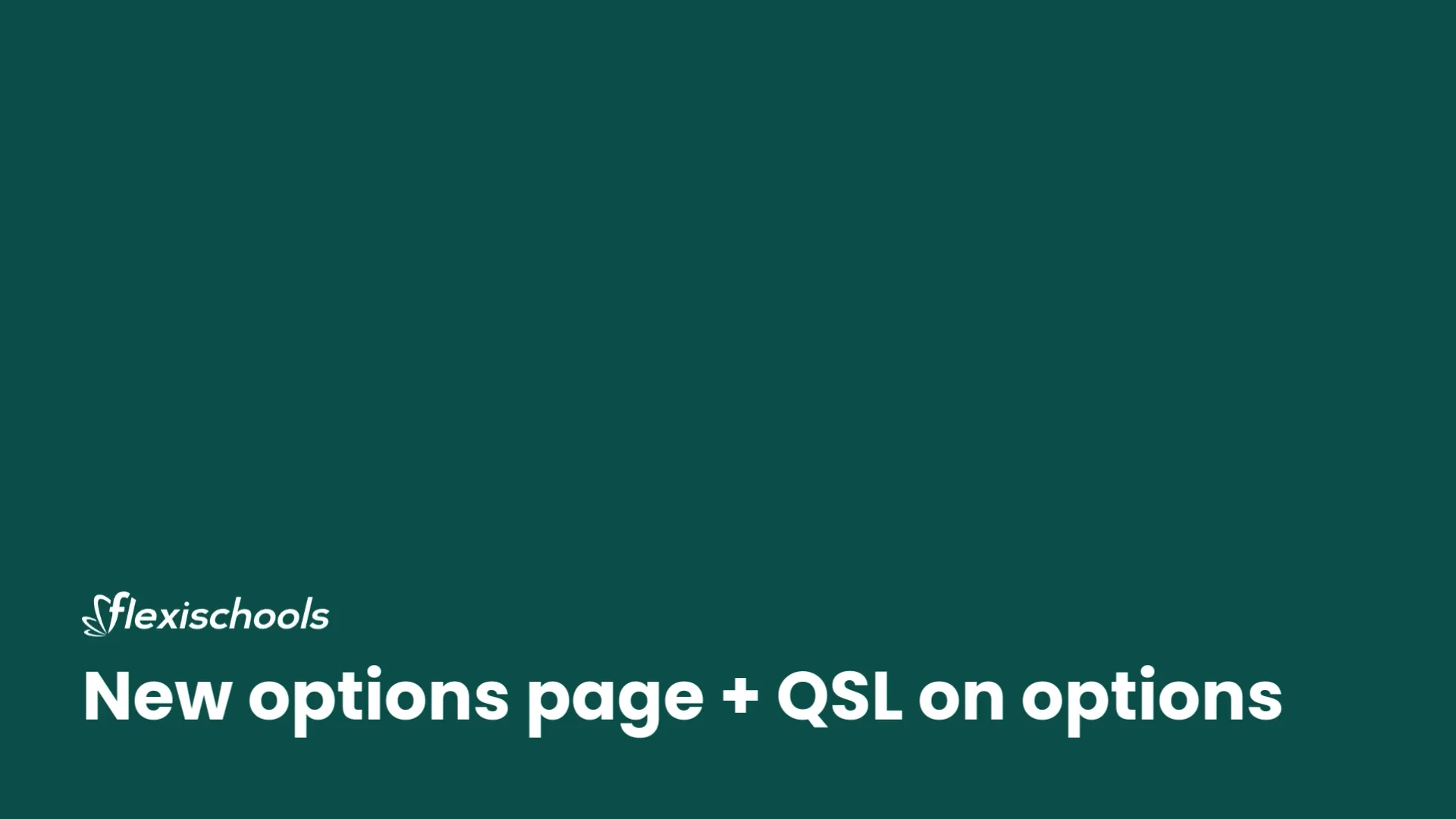 Managing Options Tutorial