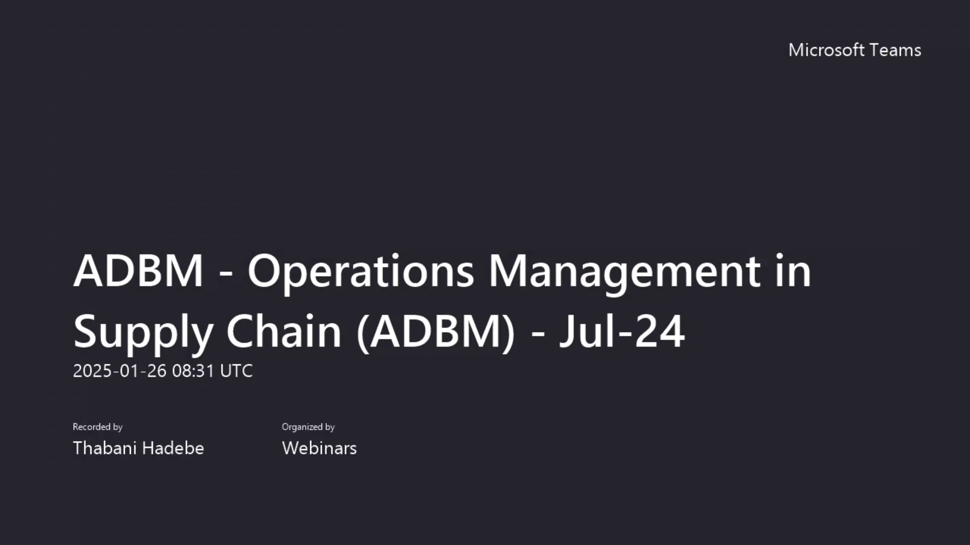 ADBM - Operations Management in Supply Chain (ADBM) - Jul-24-20250126 ...