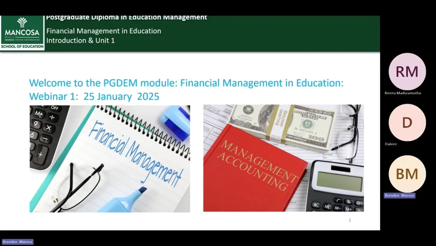 PGDEM - Financial Management In Education - Jul-24 - Webinar 1