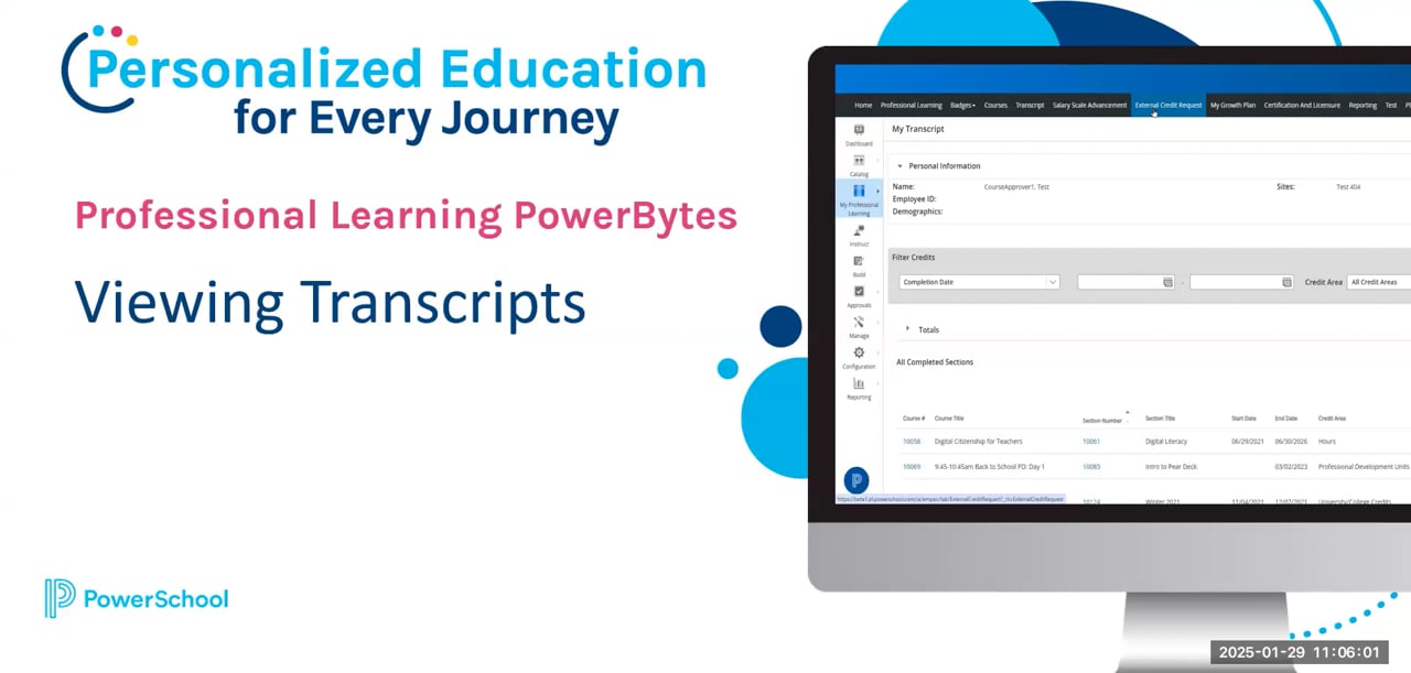 Viewing Transcripts - Professional Learning PowerBytes - PowerSchool ...
