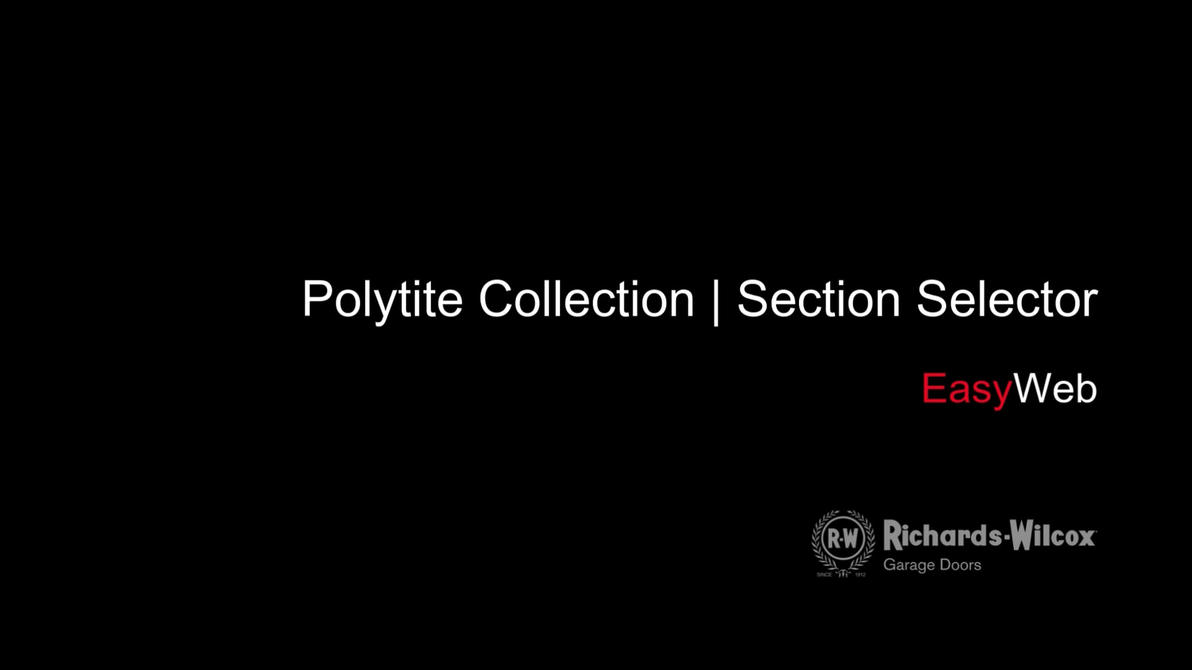 EasyWeb Tutorial - Polytite Section Selector