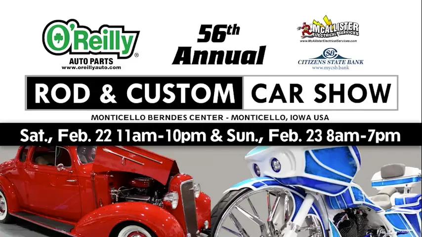 Rod and Custom Car Show 2025 in Monticello Iowa