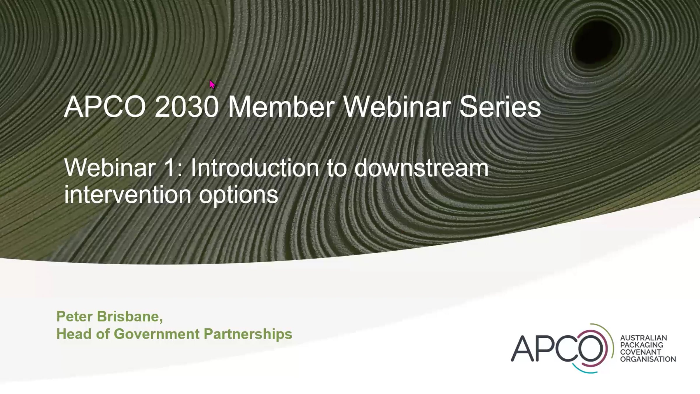 APCO 2030 Webinar Series: Introduction to downstream intervention ...