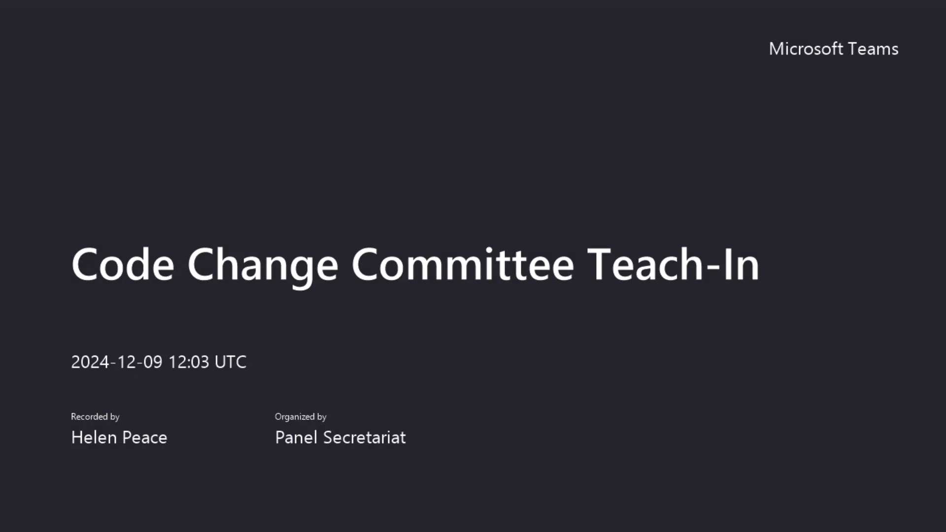 Code Change Committee MPF teach-in 9-12-2024