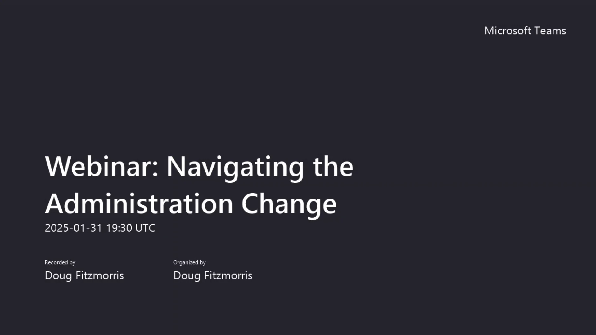 Webinar - Navigating the Administration Change