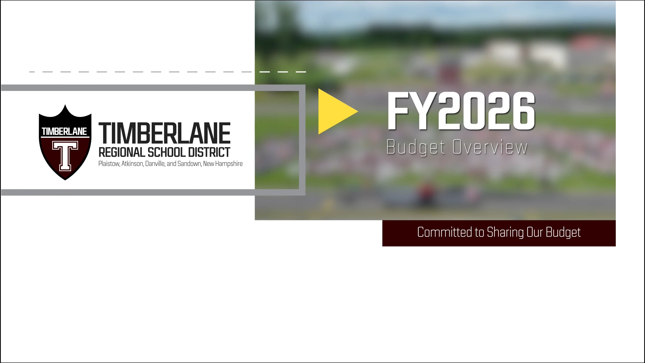 Timberlane Regional School District: FY2026 Budget Overview