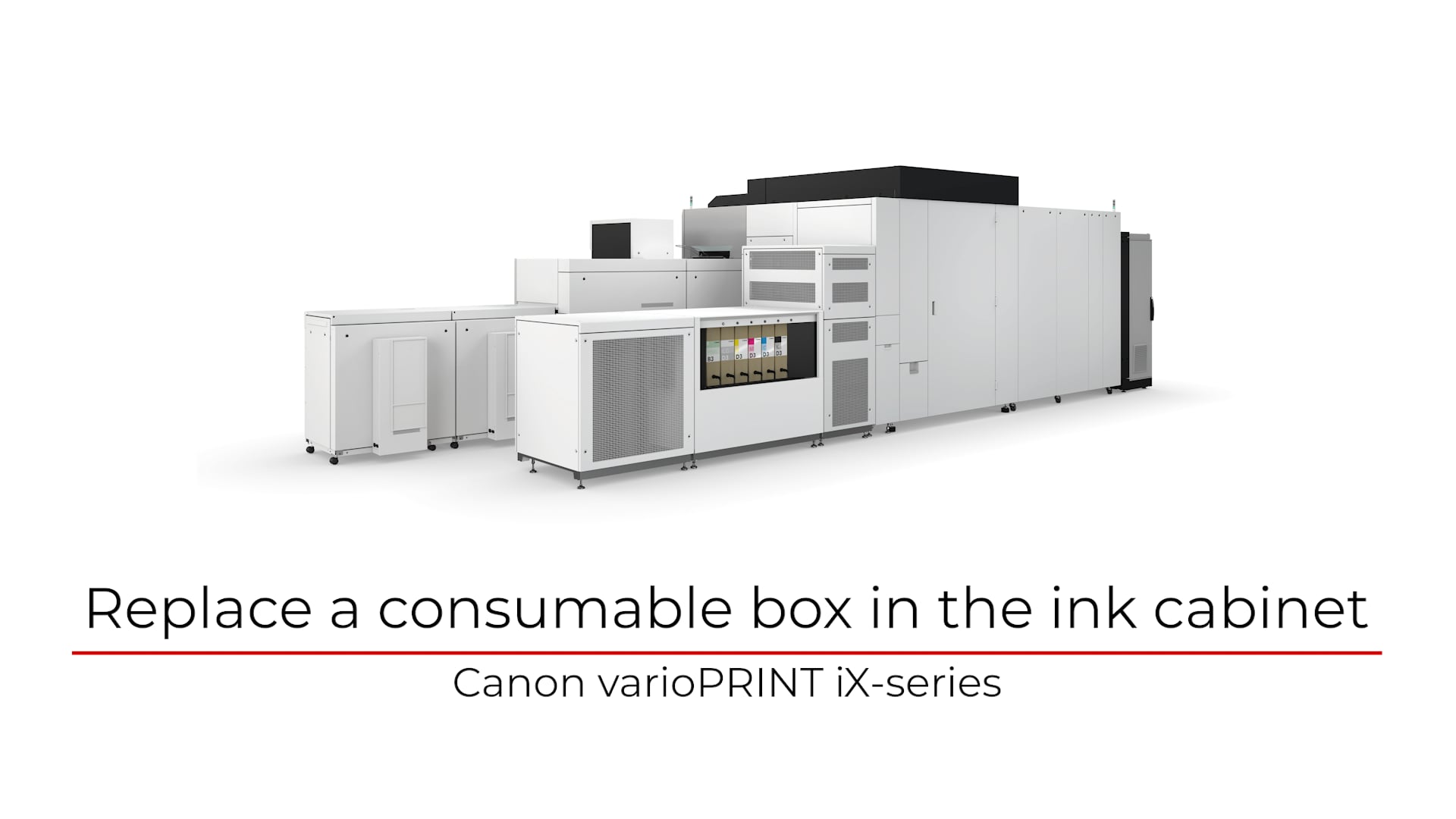 Canon varioPRINT iX-series - Replace a consumable box in the ink cabinet on Vimeo