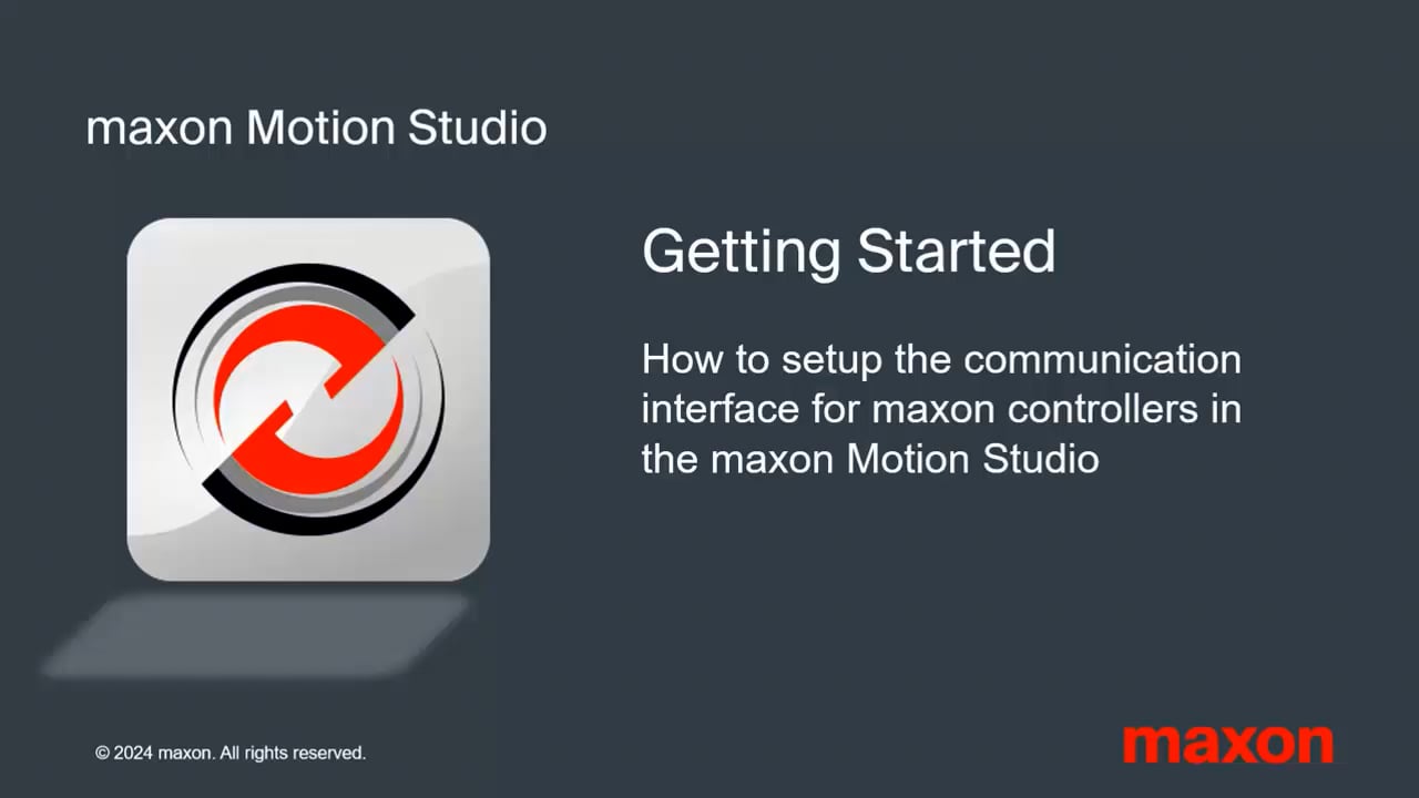 maxon Motion Studio Getting Started
