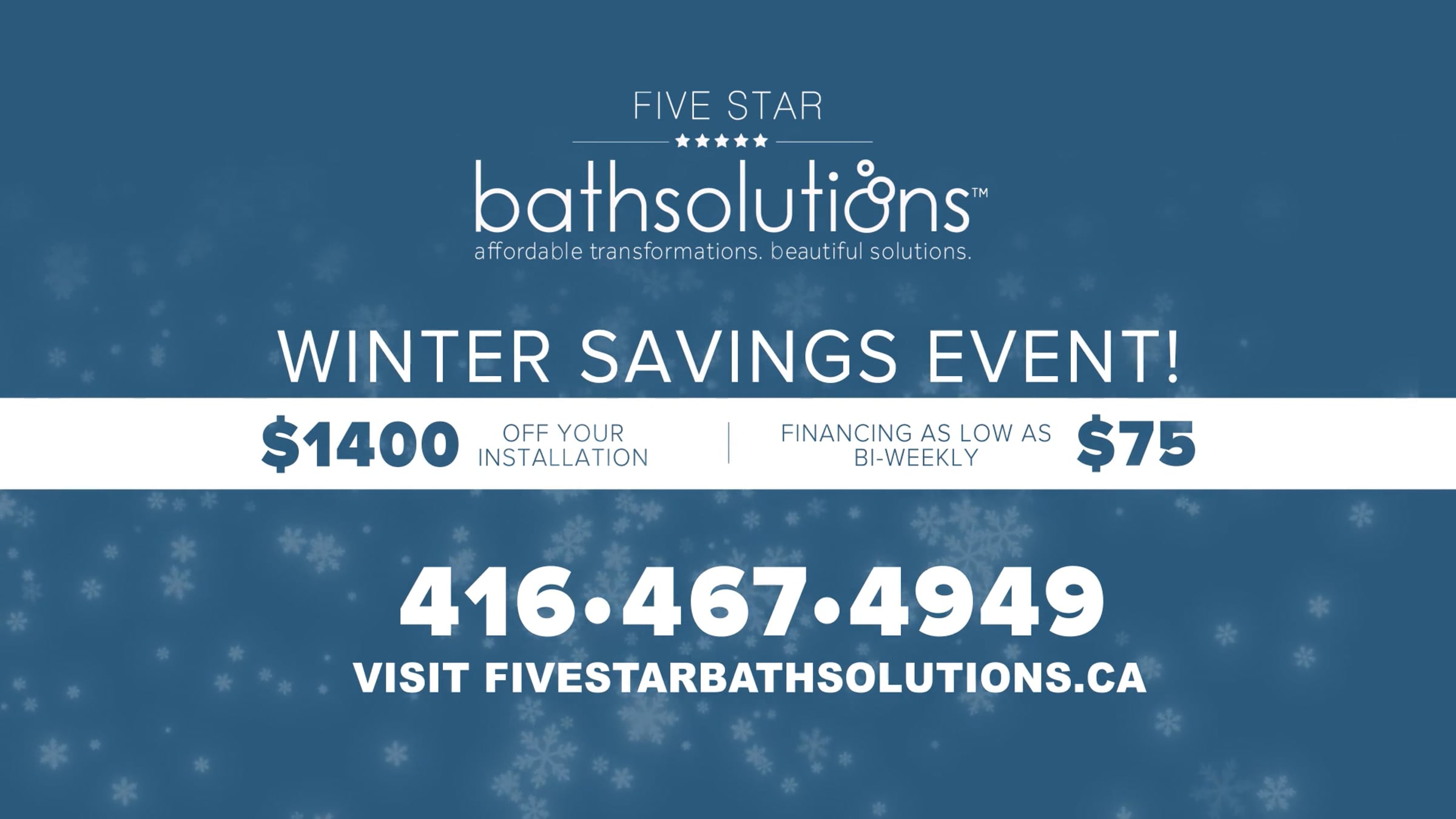 FIVE STAR BATH SOLUTIONS 30 WINTER SAVINGS - TORONTO - 02-04-25