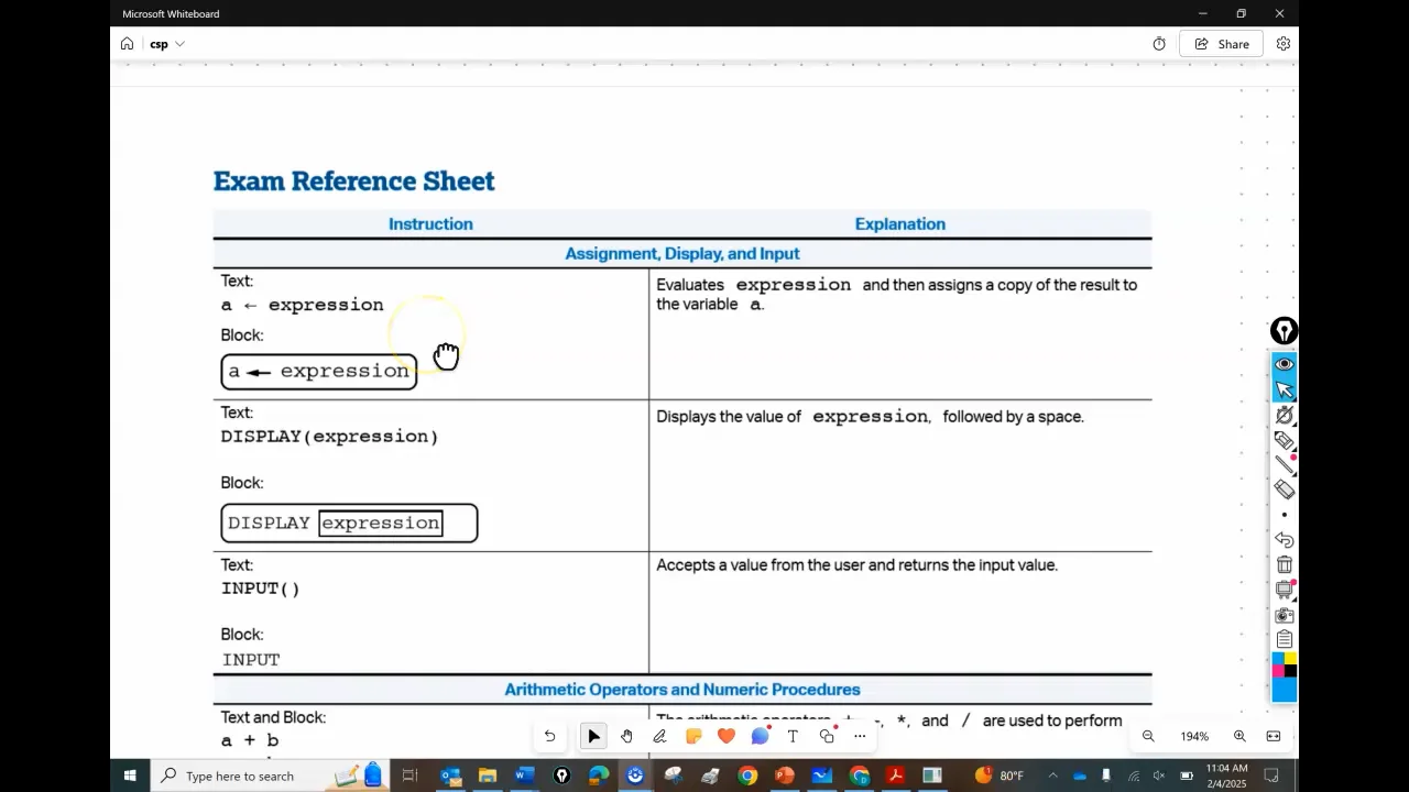 CSP 24 AP clsrm exam ref sheet pgs 1-3 study for quiz