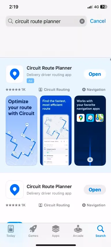 APP Circuit Route Planner