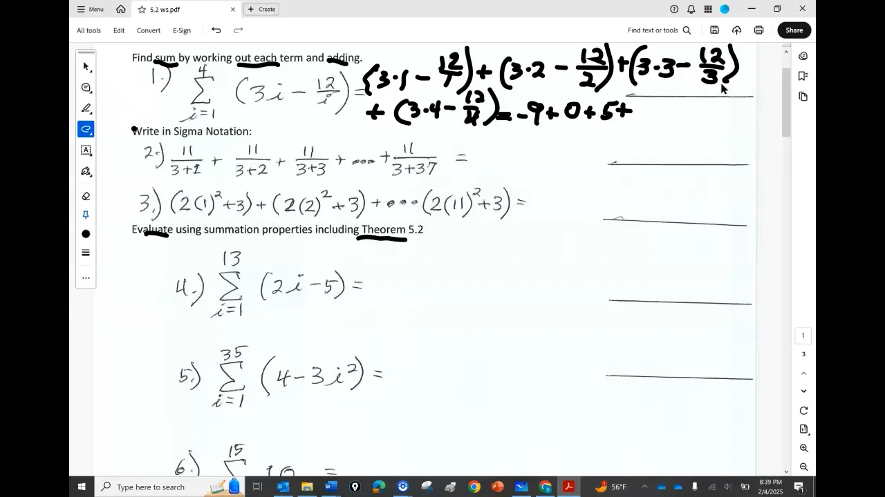 ap calc 5.2a ws good old video