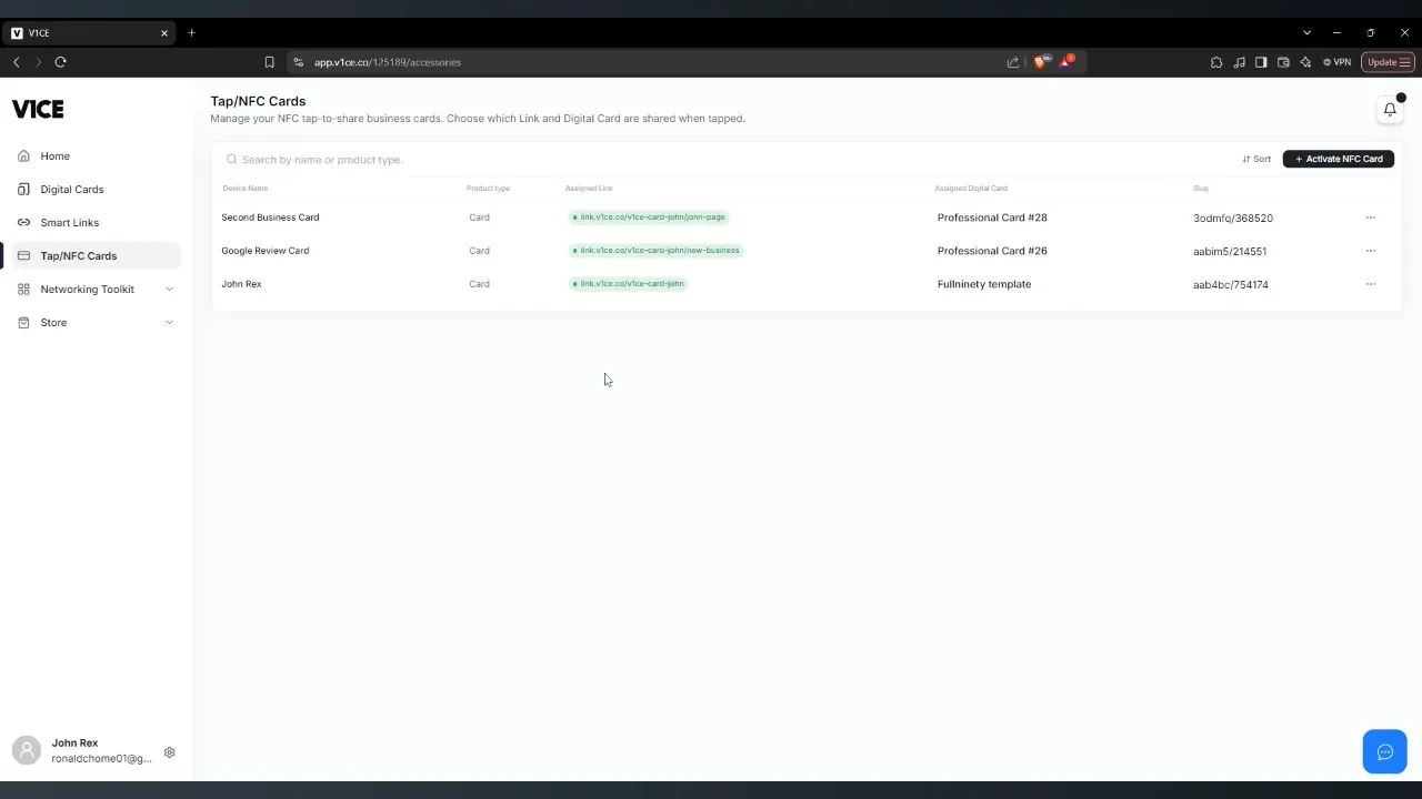 Updating the links of your cards
