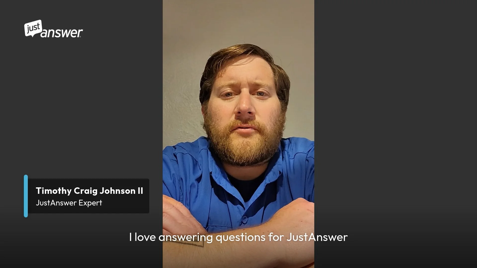 JustAnswer Expert Video Testimonial: TimothyJ0822