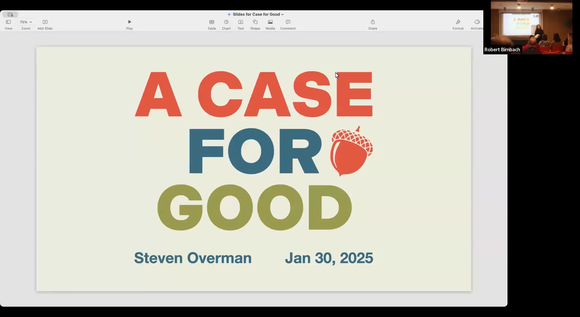 A case for good Steven Overman Jan 30 2025