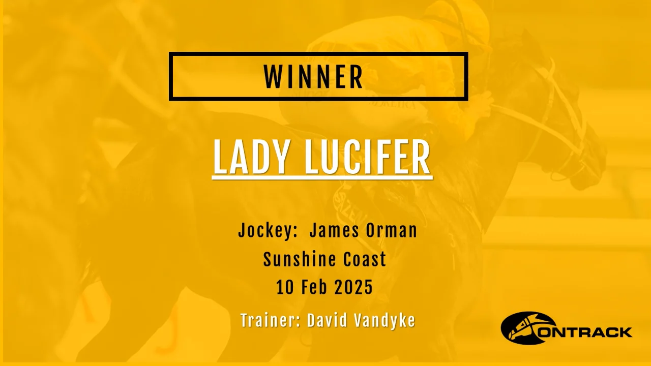LADY LUCIFER winning Sunshine Coast (9 Feb 25)